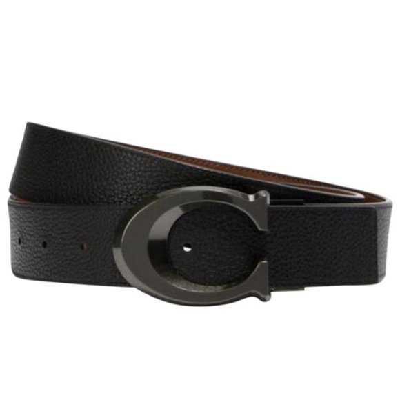 Coach | Accessories | New Coach Men Logo Signature C Leather Belt Black ...